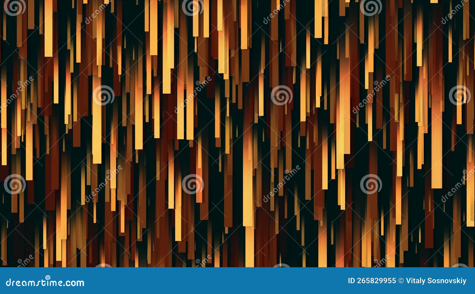 3D Rendering of an Array of Stripes. Stripes of Different Sizes in ...
