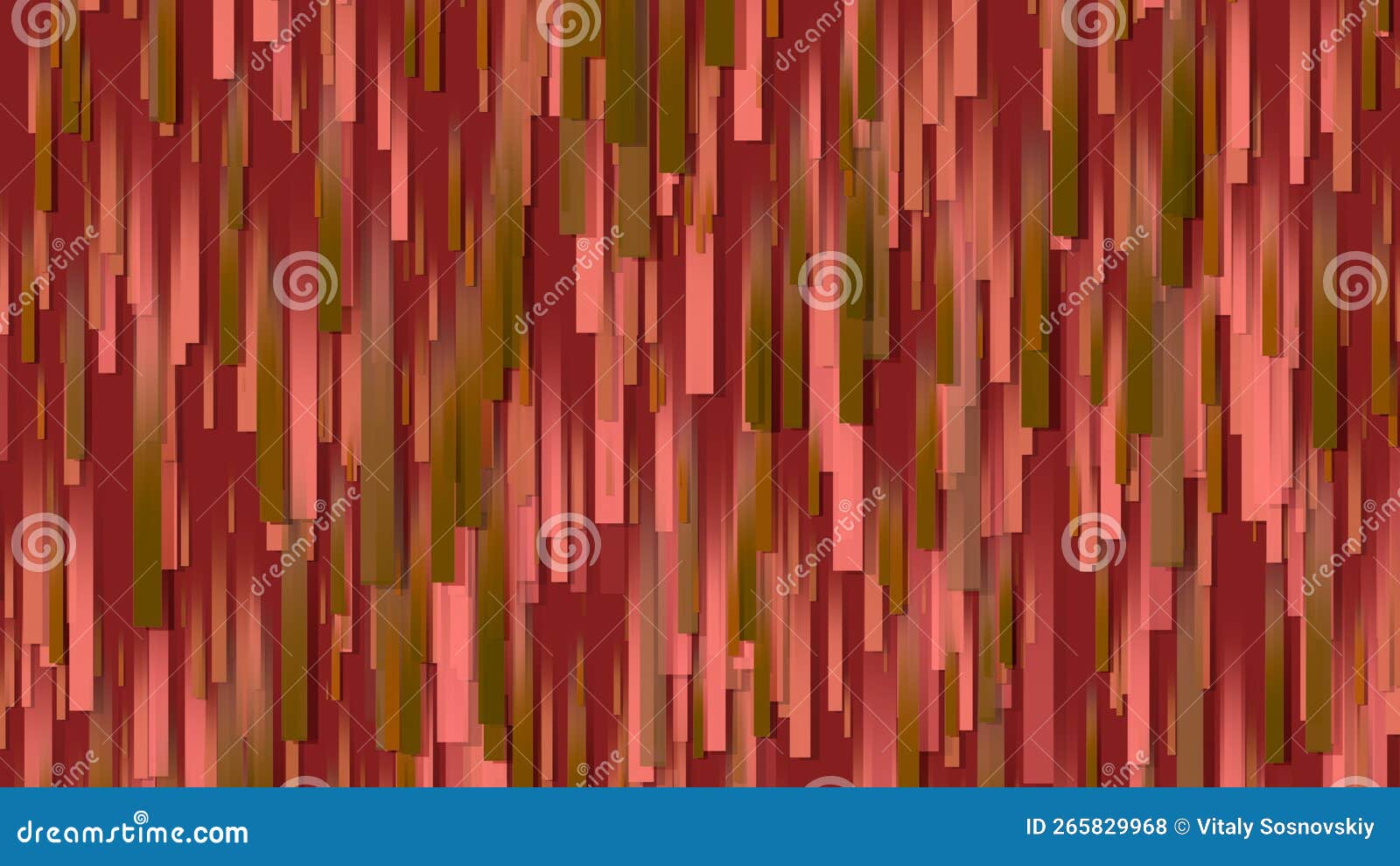 3D Rendering of an Array of Stripes. Stripes of Different Sizes in ...
