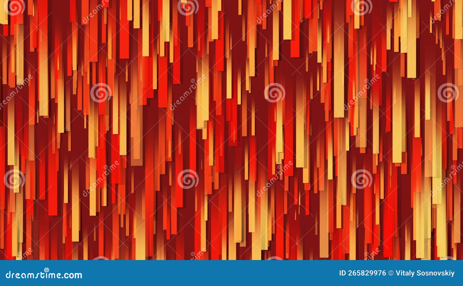 3D Rendering of an Array of Stripes. Stripes of Different Sizes in ...