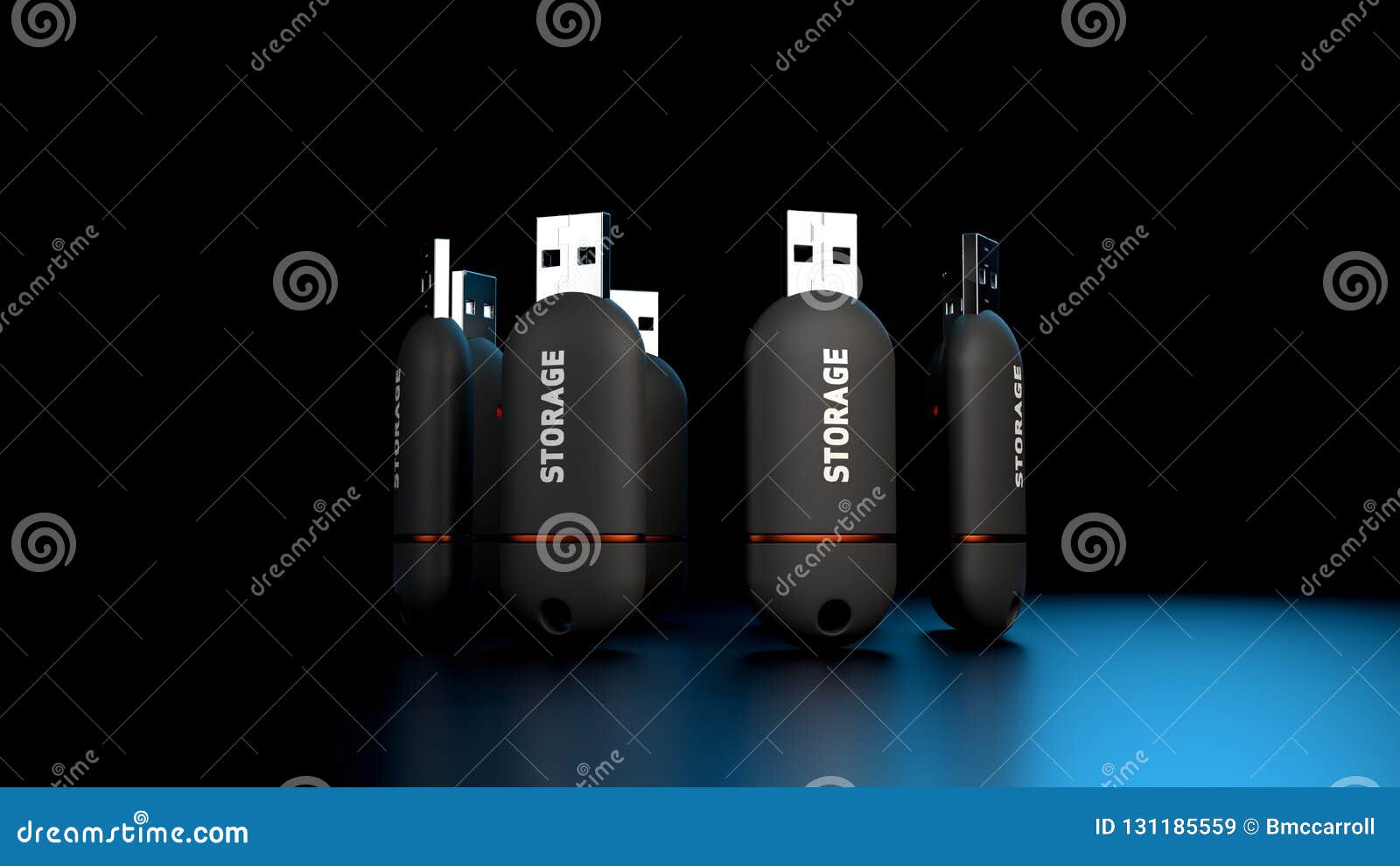 A 3D Rendering of an Array of USB Thumb Drive Storage Sticks Stock ...