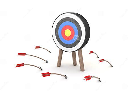 3D Rendering of Arrows Missing the Target Stock Illustration ...