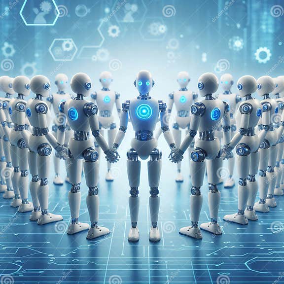 3D Rendering Artificial Intelligence AI Teamwork Stock Illustration ...