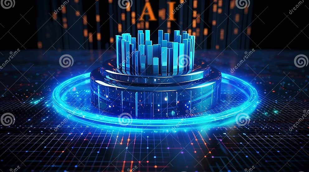 3D Rendering of Artificial Intelligence and Machine Learning Concept ...