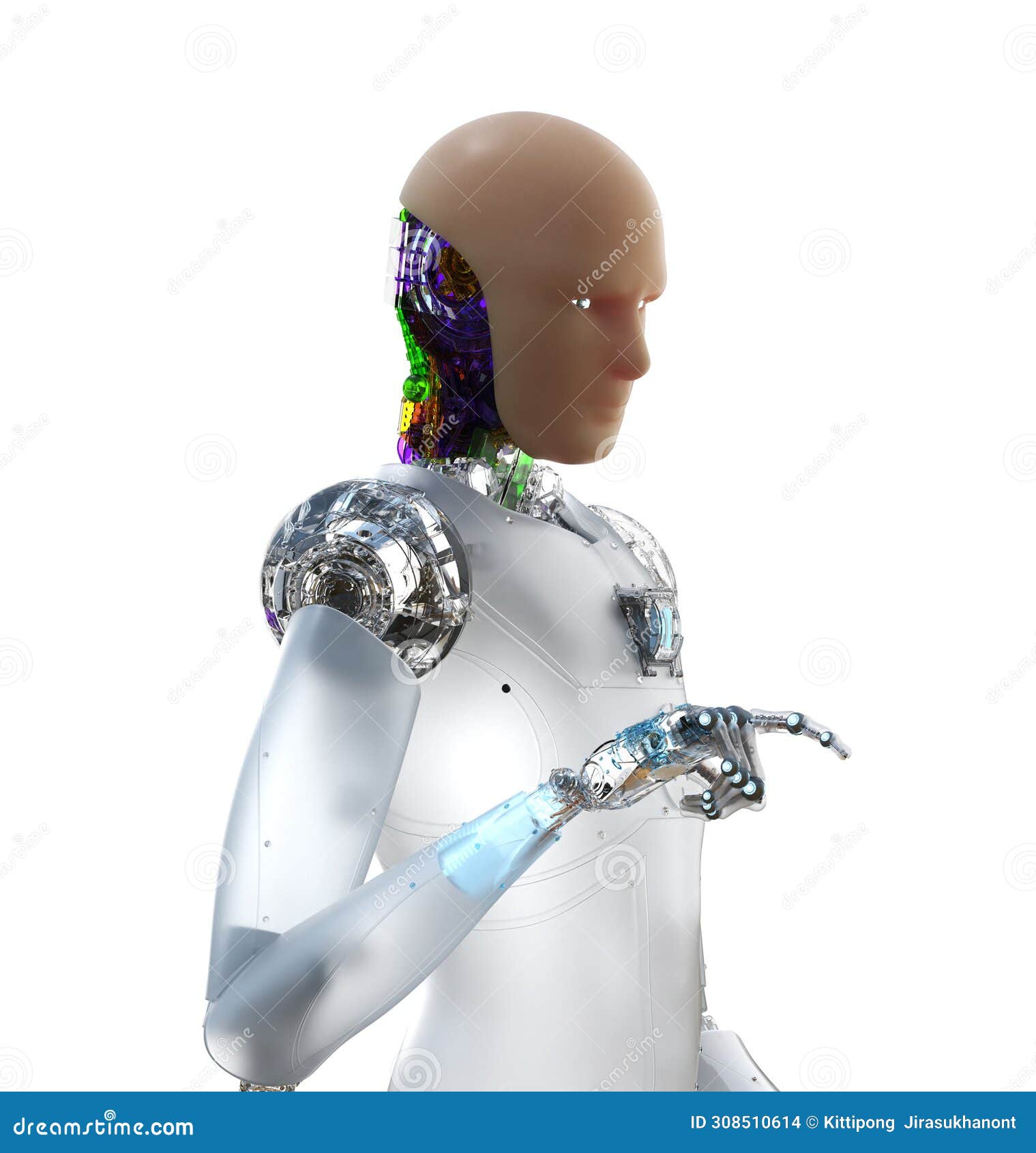 Artificial Skin or Human-like Skin Robot Isolated on White Stock ...