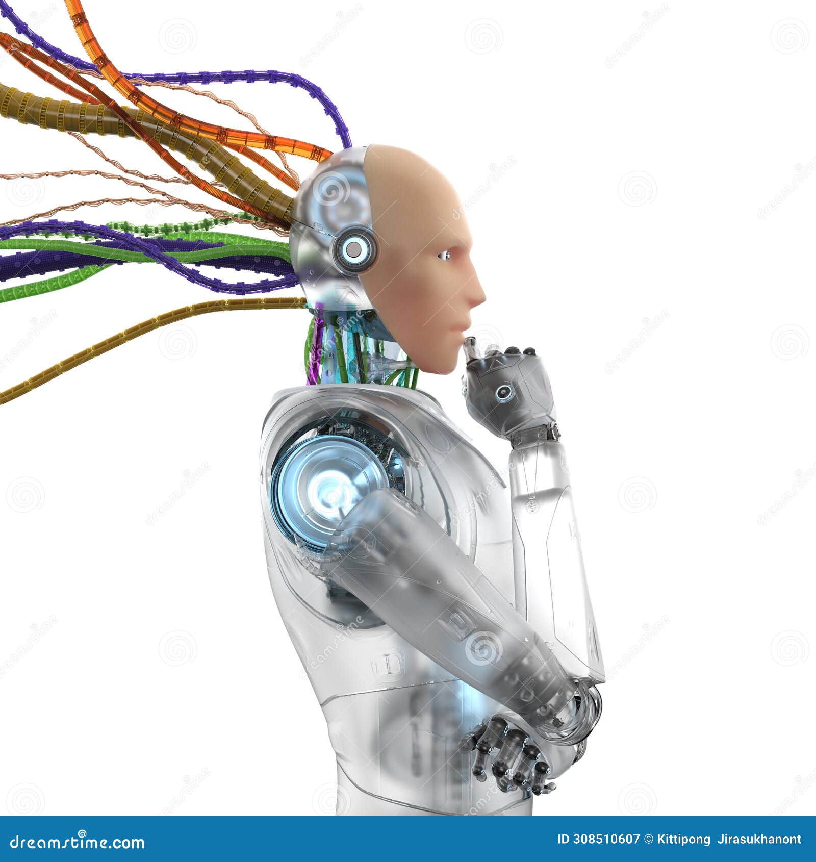 Artificial Skin or Human-like Skin Robot Isolated on White Stock ...