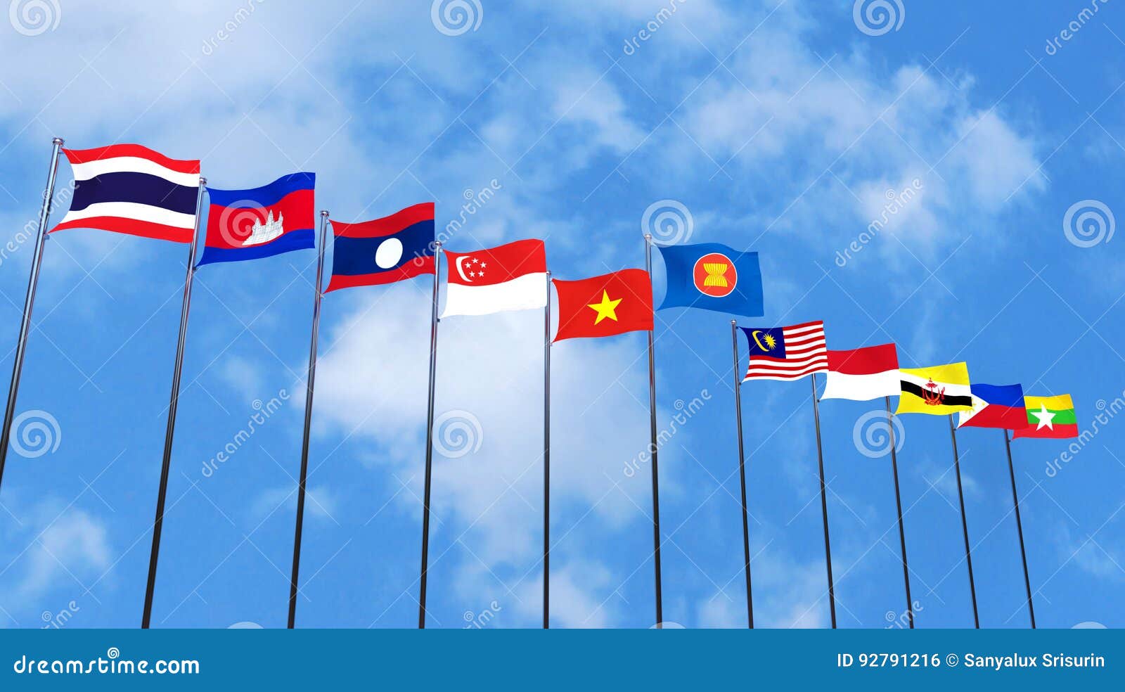 Asean Countries Flags
