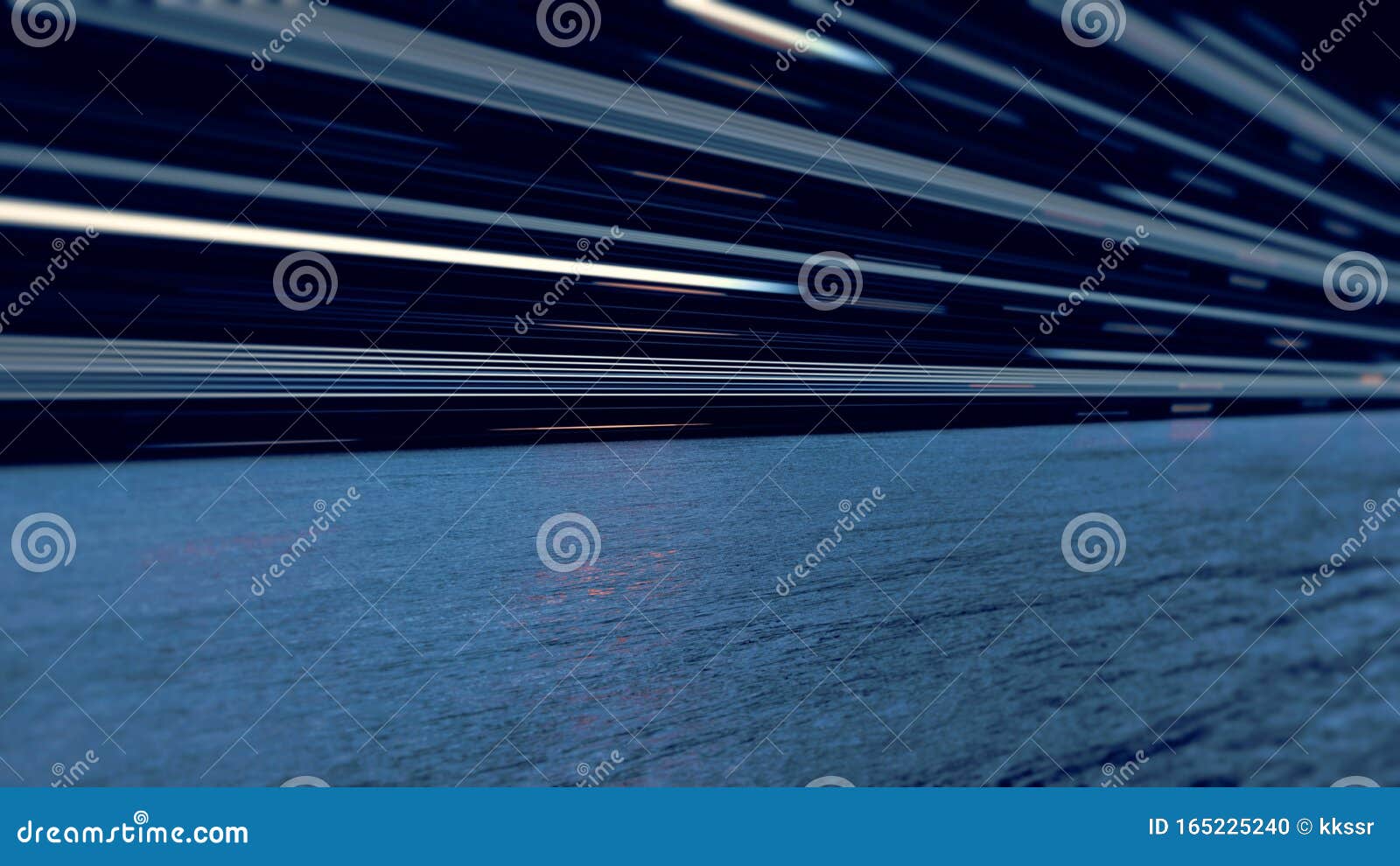 3D Rendering of Asphalt Road Surface in Tunnel with Light Reflection ...