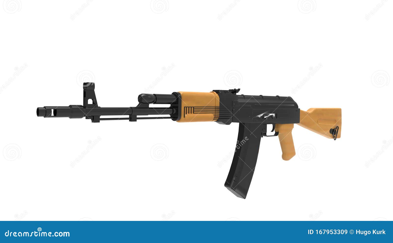 3d Rendering of an Assault Rifle Isolated on White Background Stock ...