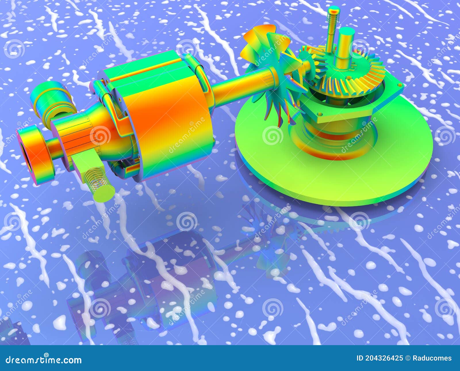 3D Rendering - Assembly Thermal Stress Analysis Stock Illustration ...