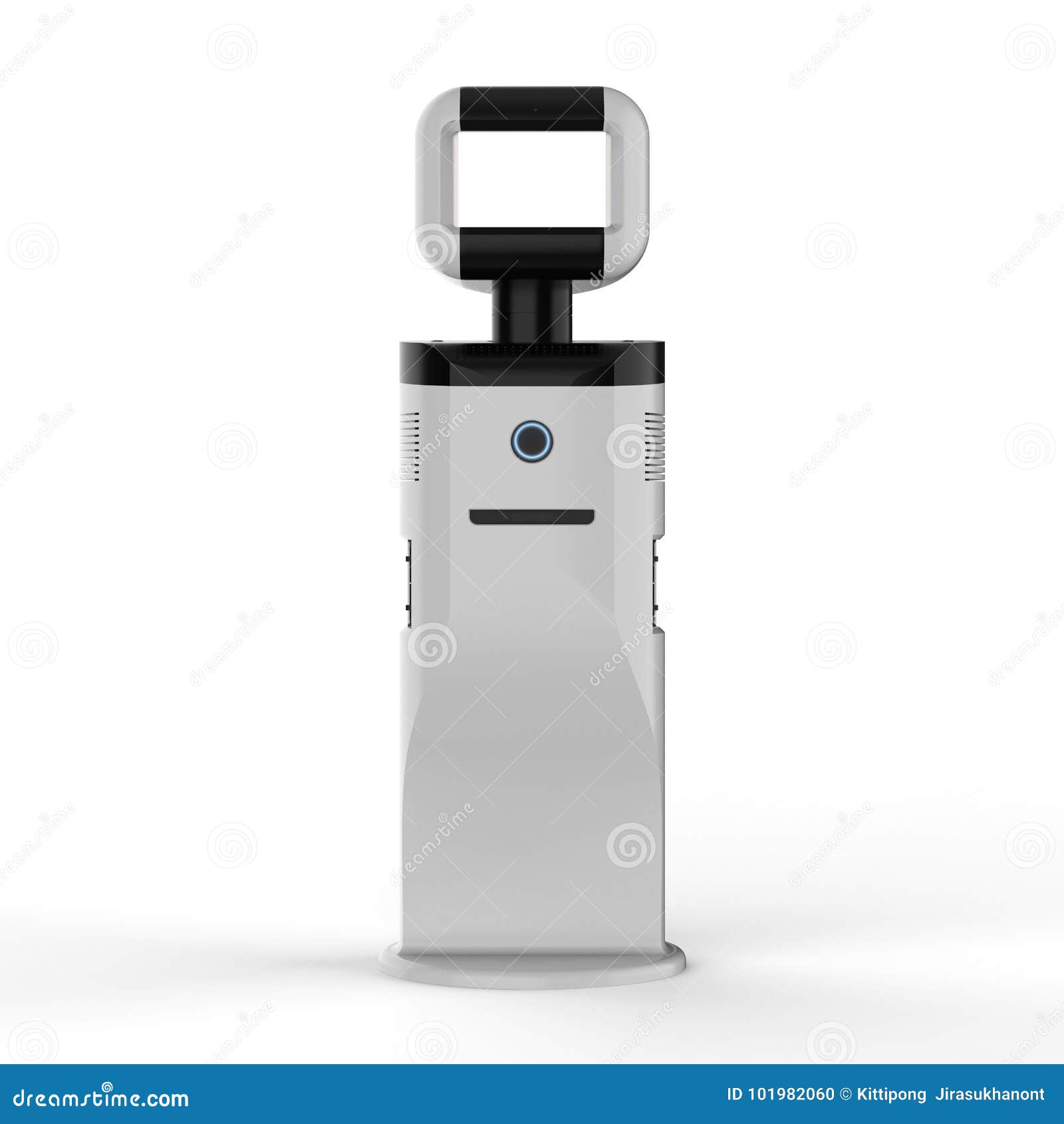 Assistant Robot with Empty Screen Stock Illustration - Illustration of ...