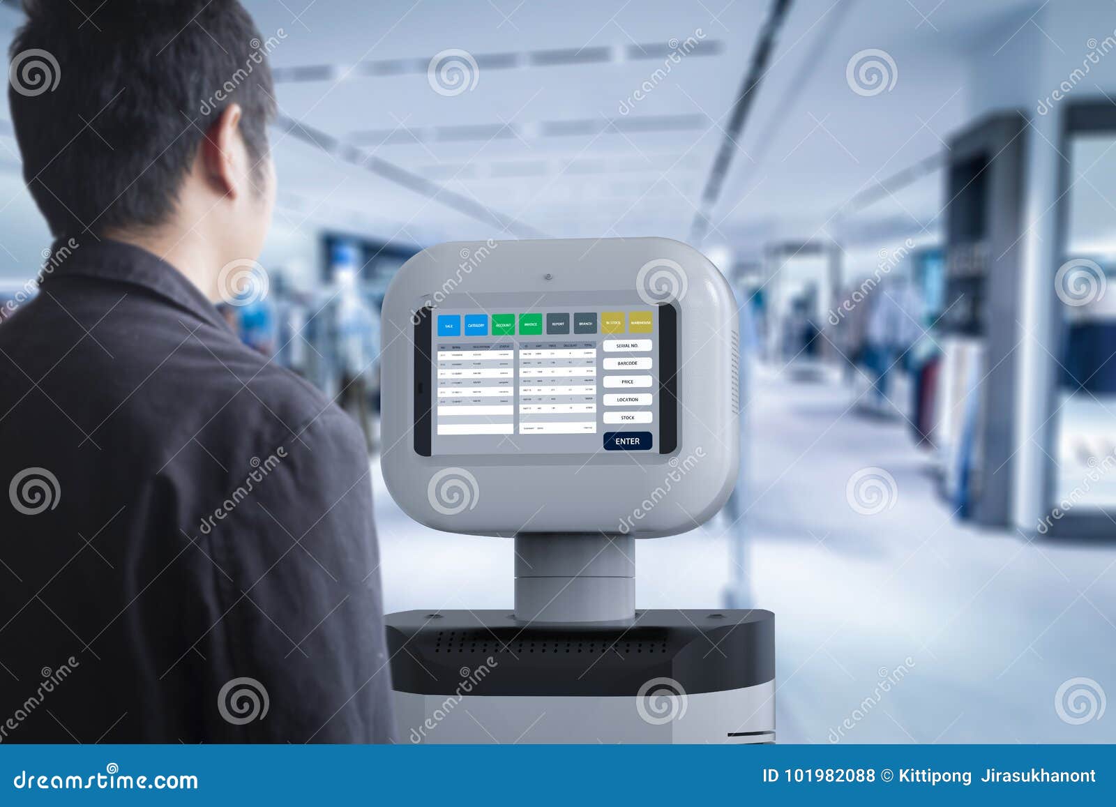 Assistant Robot with Software Stock Photo - Image of machine ...