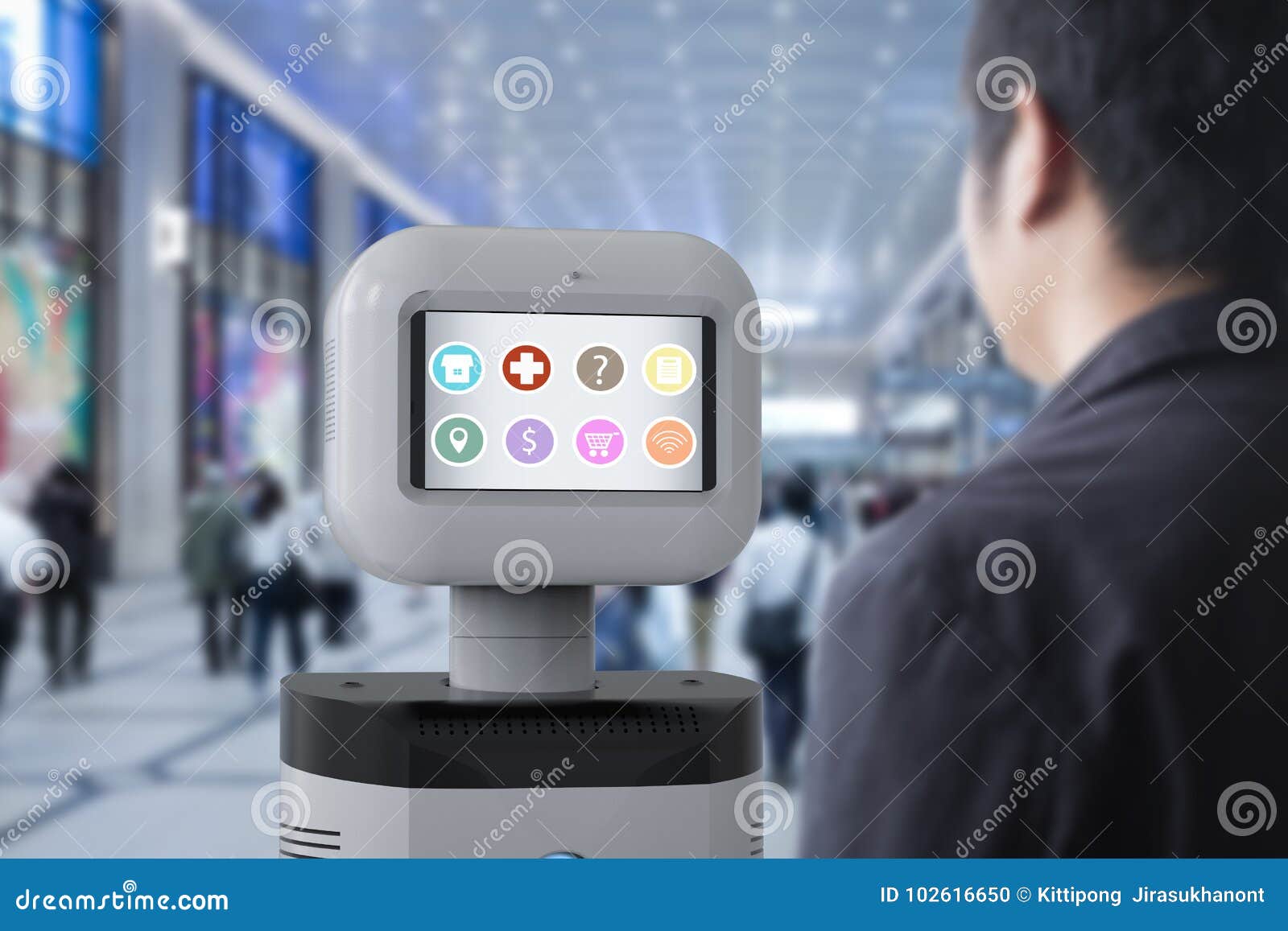 Assistant Robot with Software Stock Photo - Image of screen, system ...