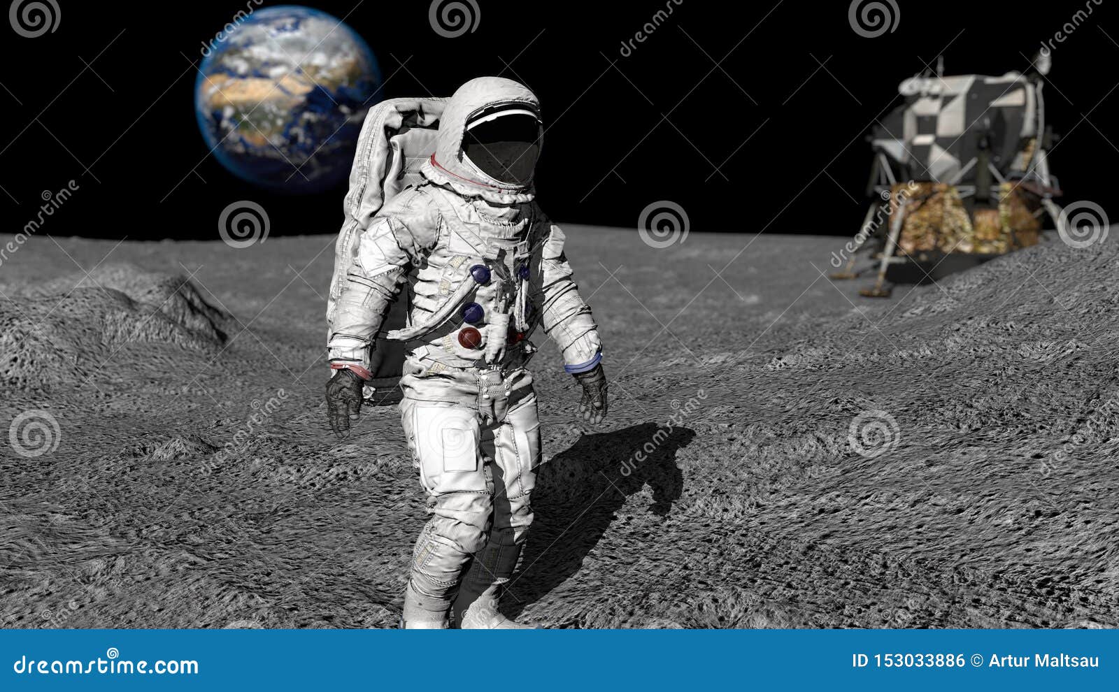 Bouncing Astronaut On Moon Animation