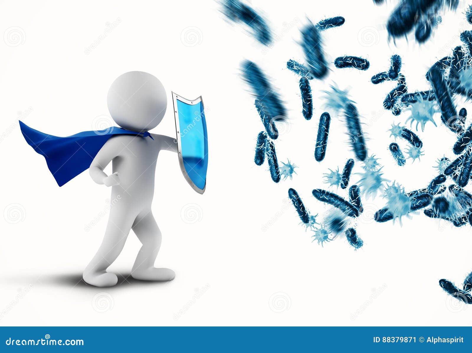 3D Rendering Attack of Bacteria Stock Illustration - Illustration of ...