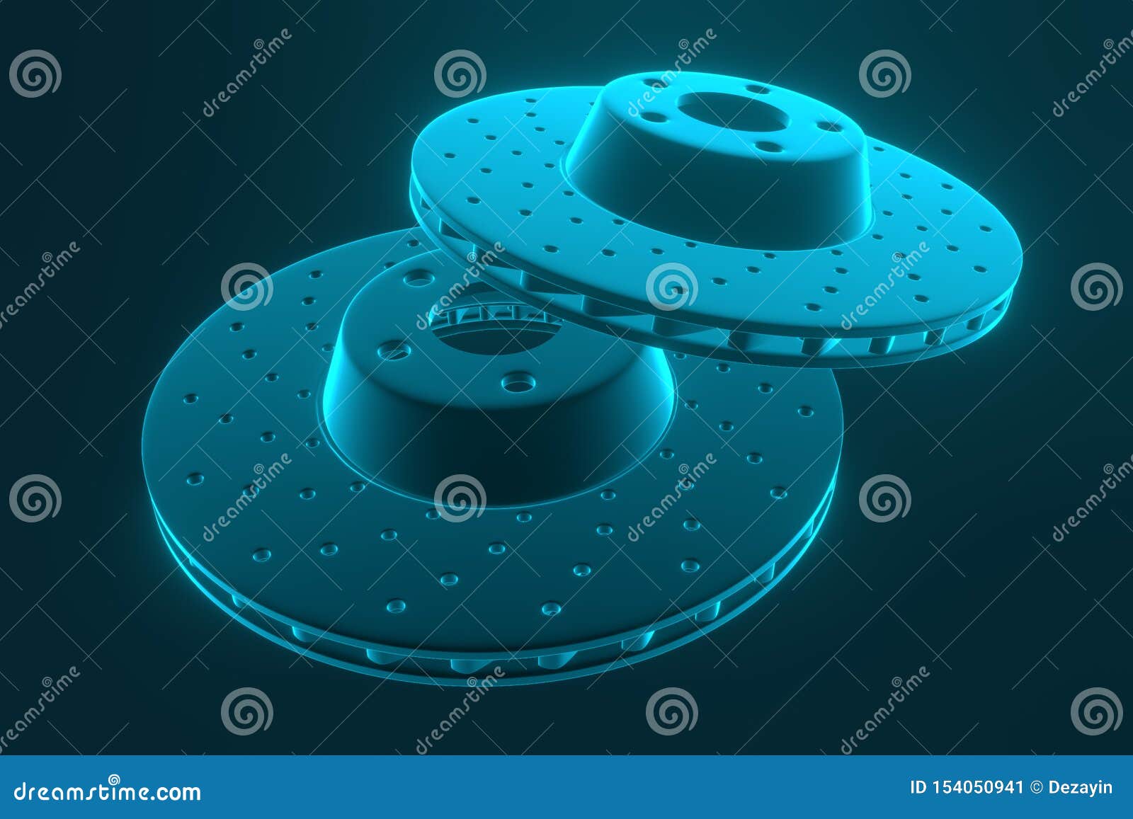 3D Rendering. Auto Spare Parts for Car, Brake Disk Stock Illustration ...