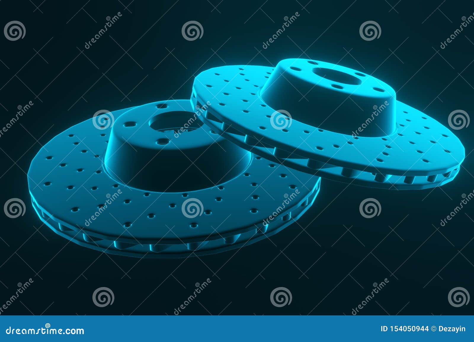 3D Rendering. Auto Spare Parts for Car, Brake Disk Stock Illustration ...