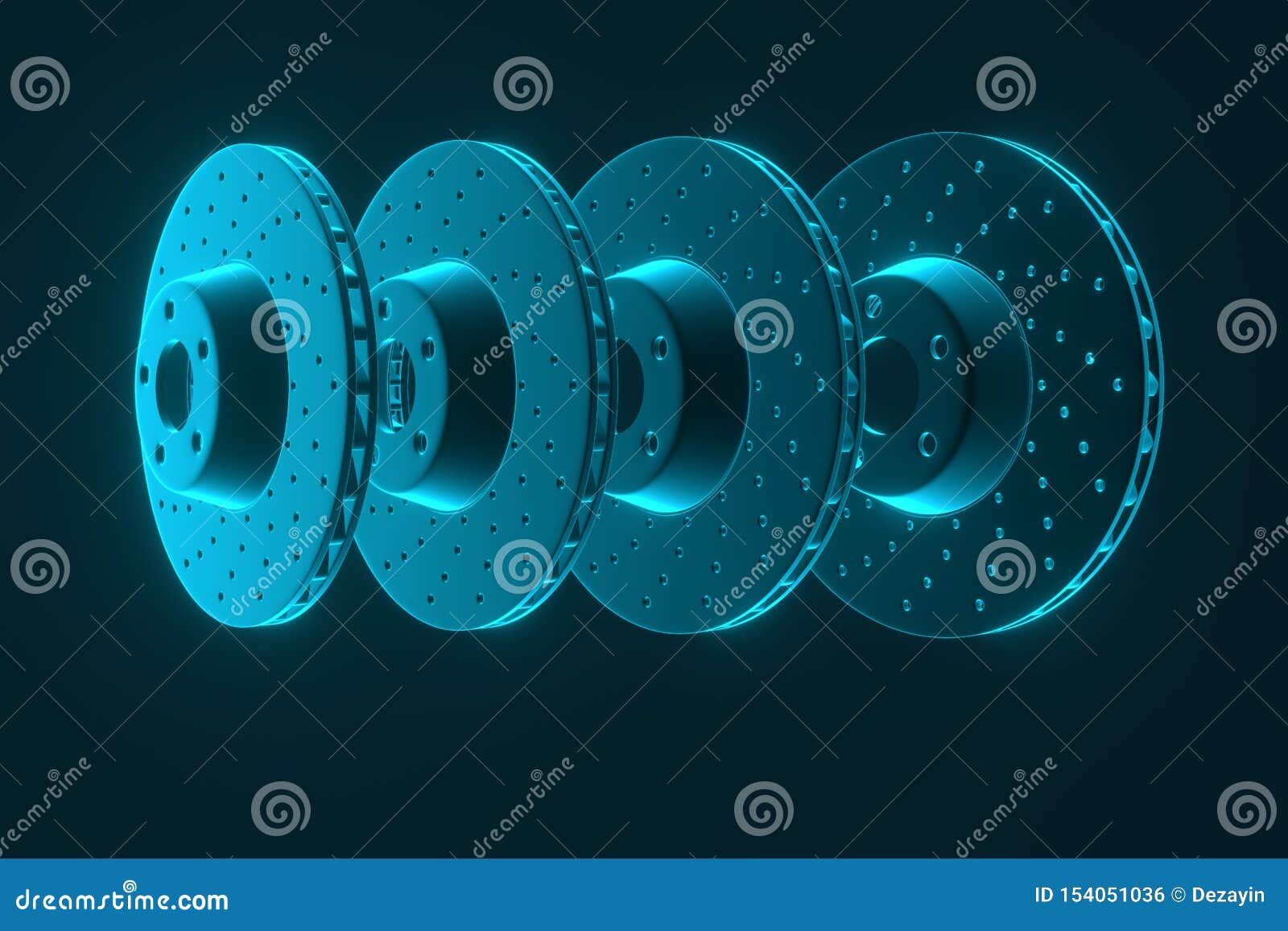 3D Rendering. Auto Spare Parts for Car, Brake Disk Stock Illustration ...
