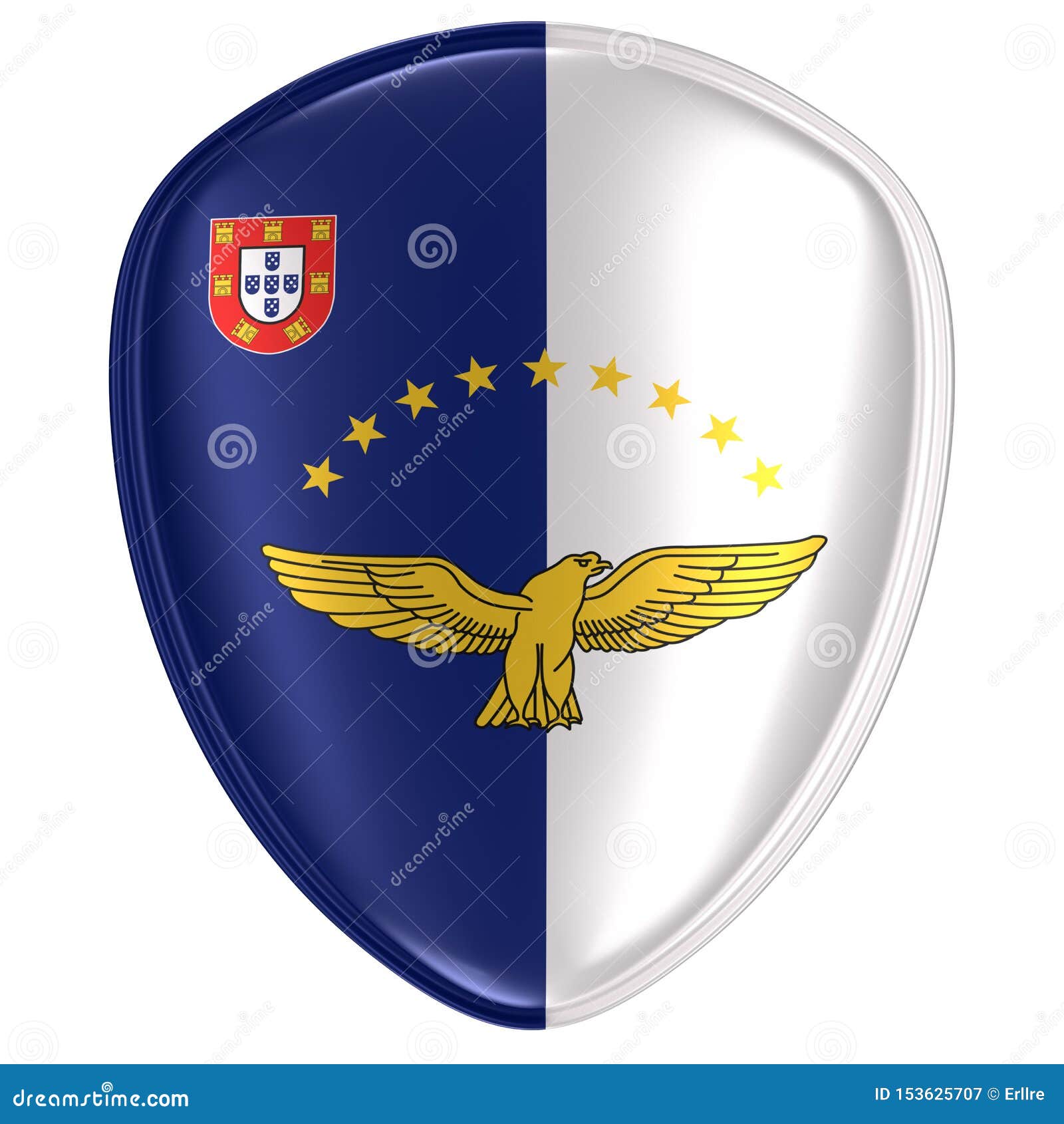 3d Rendering of an Azores Flag Icon Stock Illustration - Illustration ...