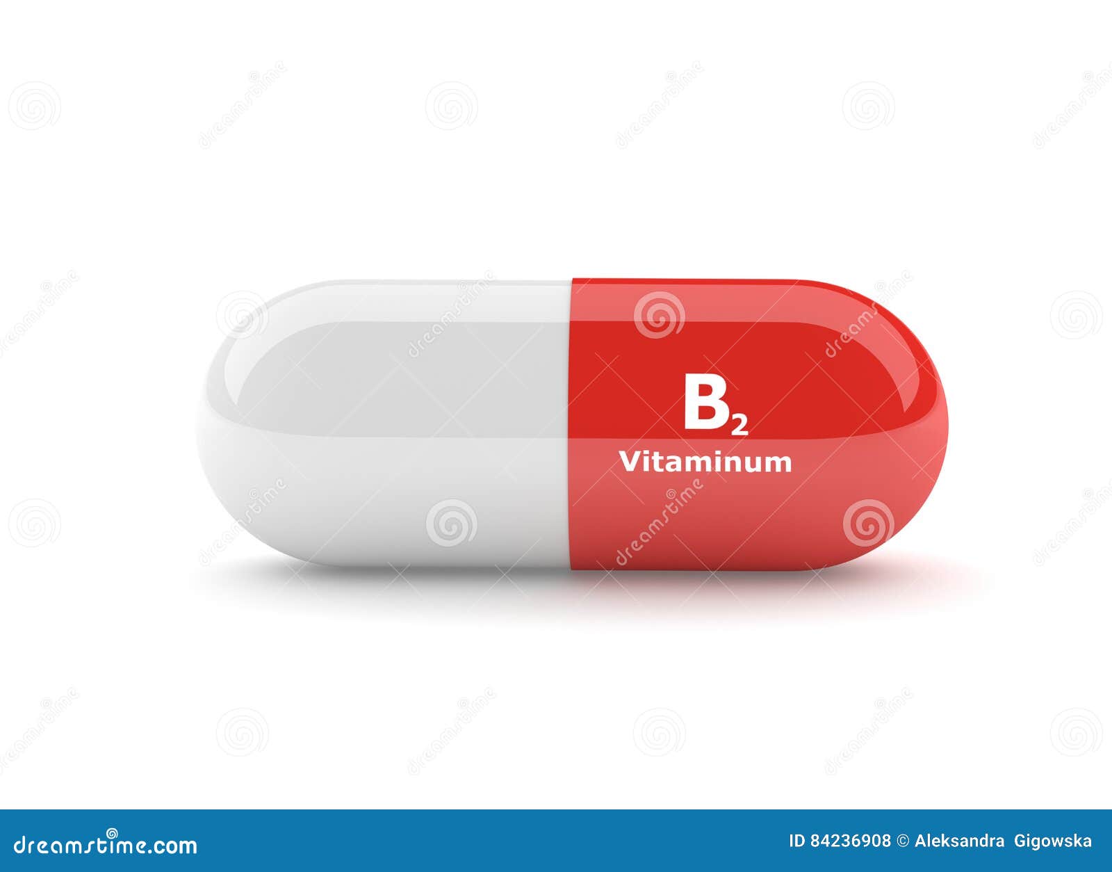 3d Rendering of B2 Vitamin Pill Over White Stock Illustration ...