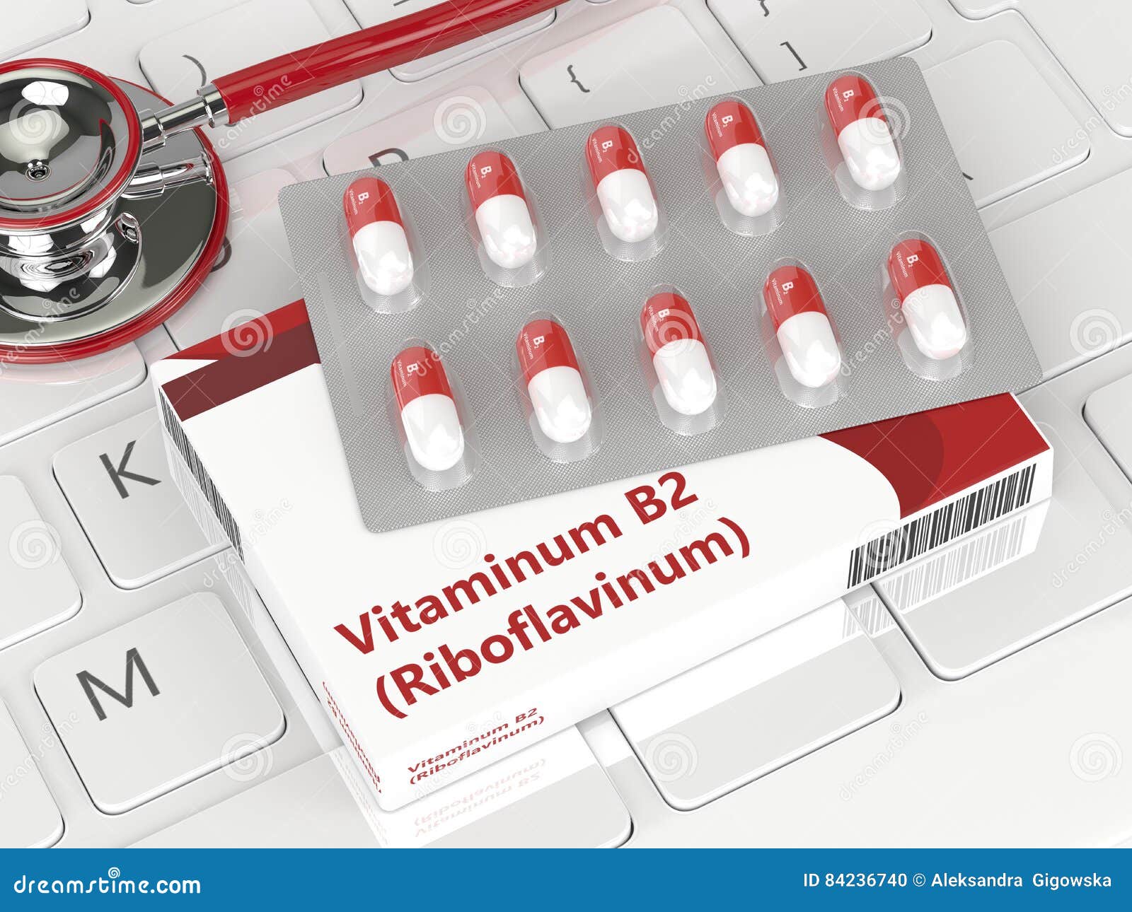 3d Rendering of B2 Vitamin Pills in Blister Pack Stock Illustration ...