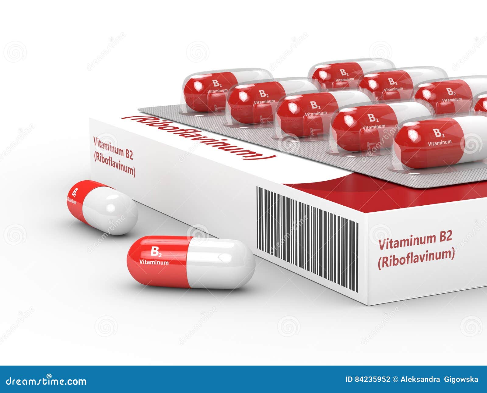 3d Rendering of B2 Vitamin Pills in Blister Pack Stock Illustration ...