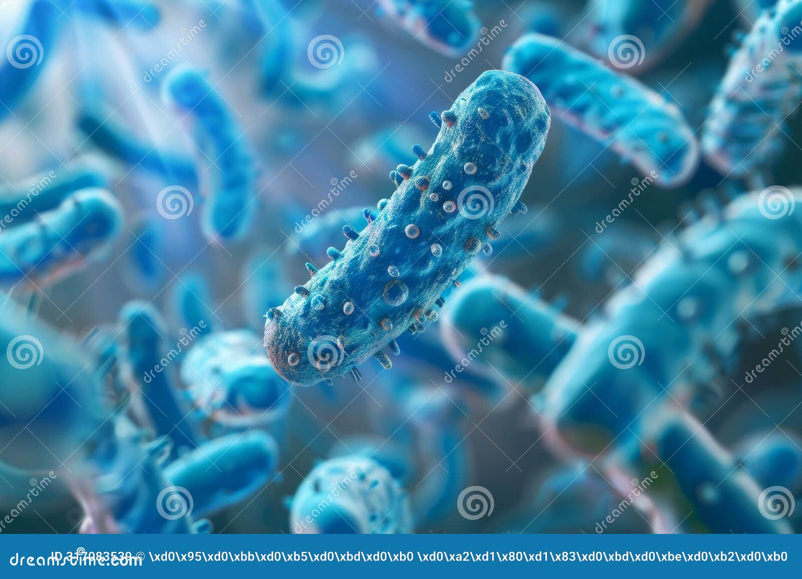 3D Rendering of Bacillus Bacteria with a Focus on the Detailed Surface ...