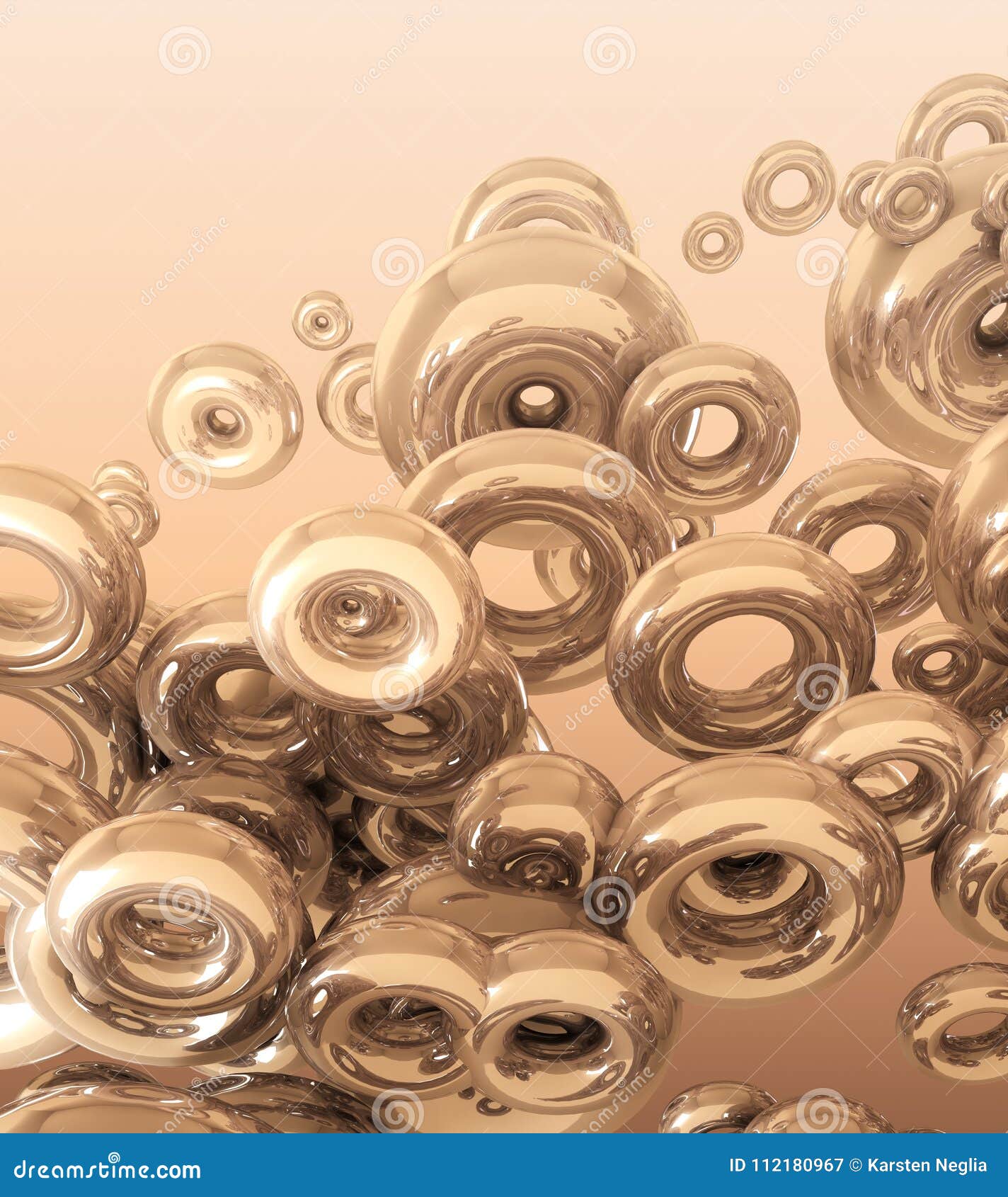 3D Golden Torus Knot Isolated On White Background. Glamorous And Luxury ...