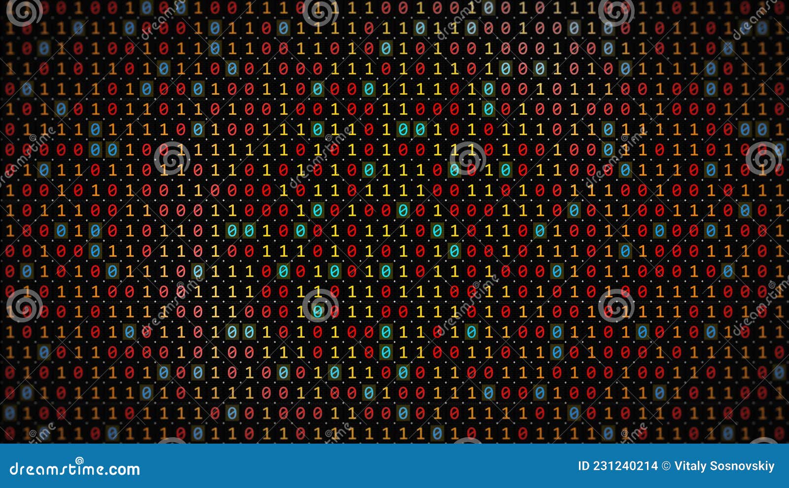 3D Rendering of the Background Based on Binary Code Technology Stock Illustration - Illustration ...