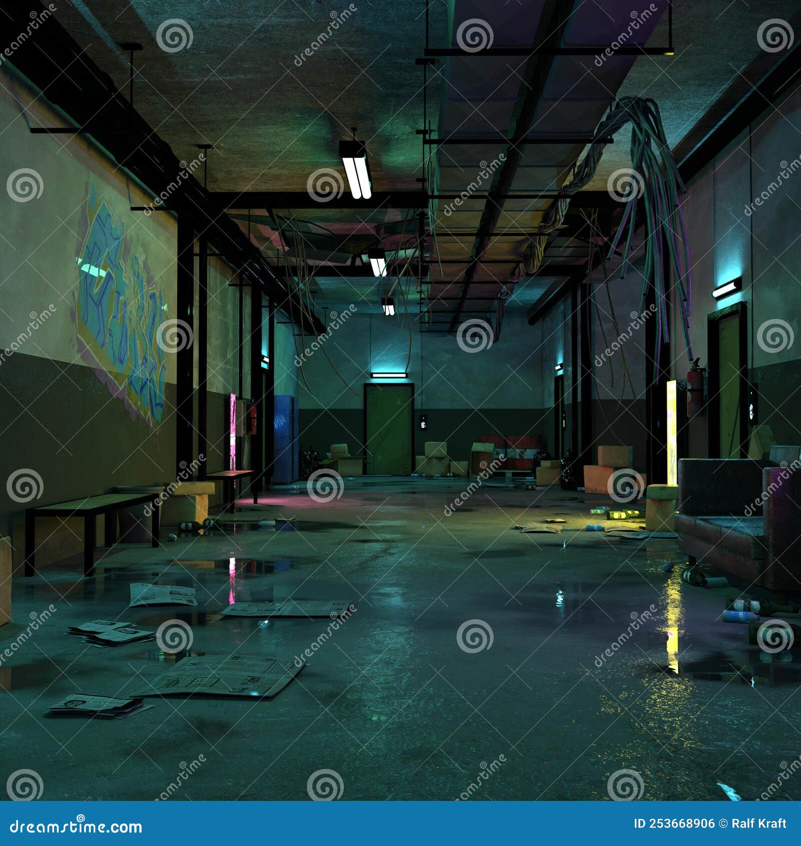 Scary Futuristic Robot In The Spaceship Stock Photo | CartoonDealer.com ...