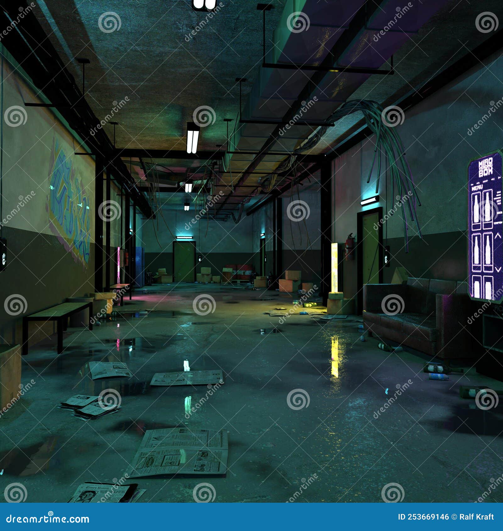 Scary Futuristic Robot In The Spaceship Stock Photo | CartoonDealer.com ...