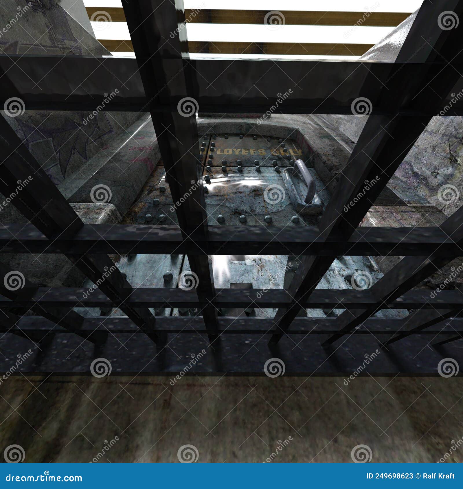3d-illustration of an Empty and Scary Sewer for Background Usage Stock ...