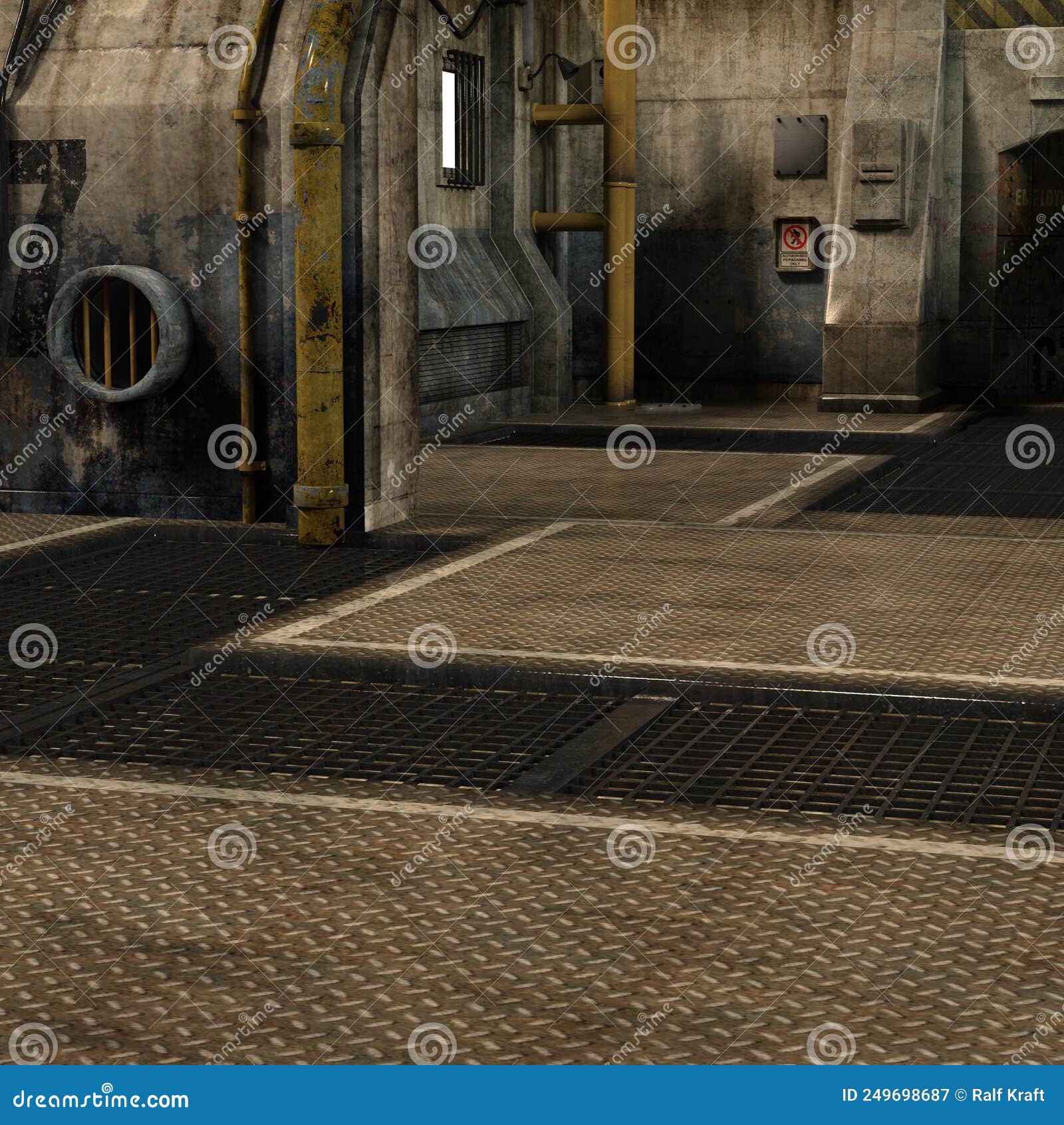 3d-illustration of an Empty and Scary Sewer for Background Usage Stock ...