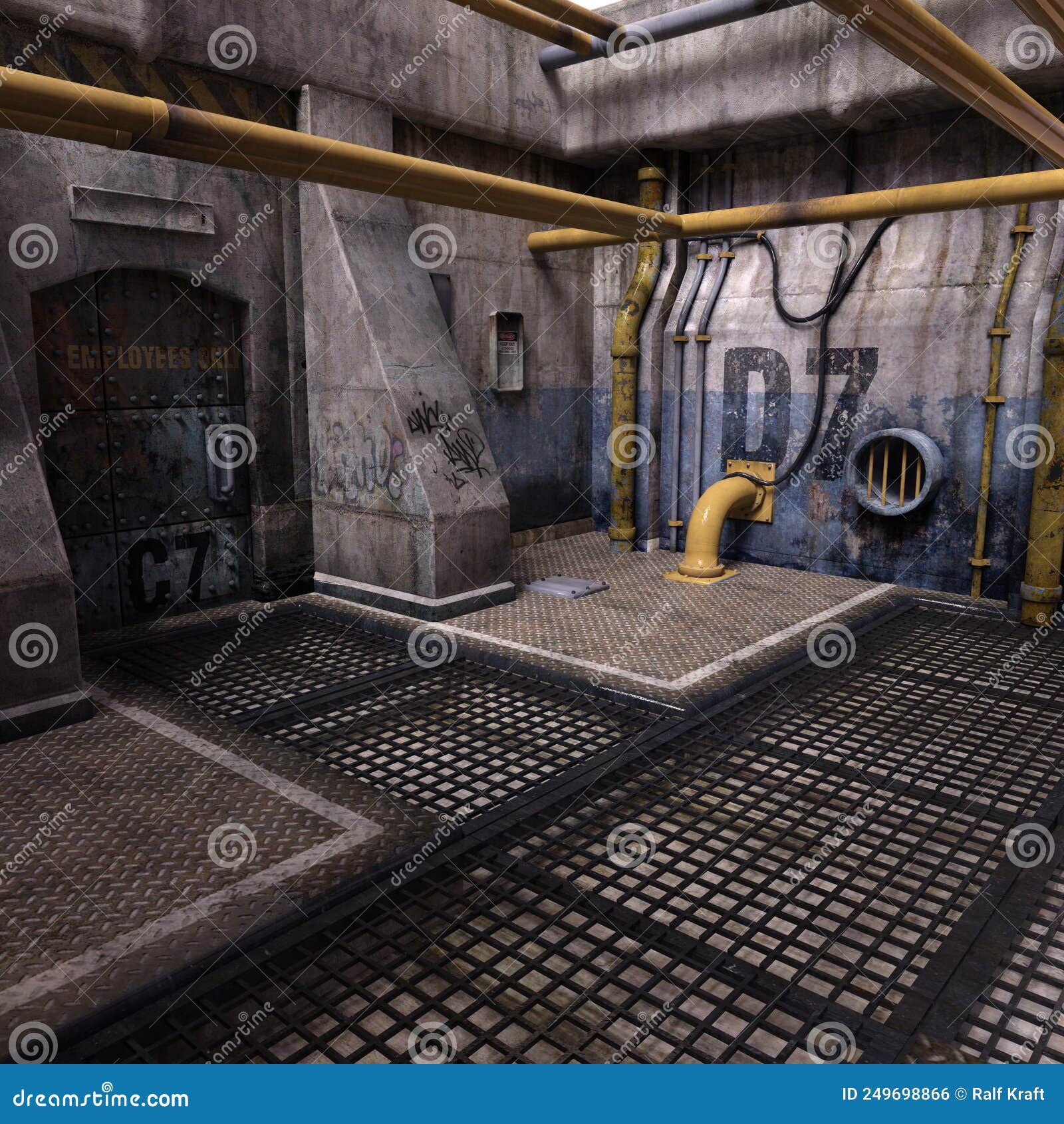 3d-illustration of an Empty and Scary Sewer for Background Usage Stock ...