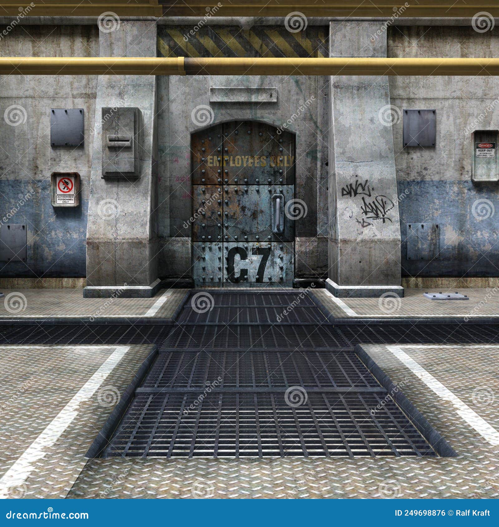 3d-illustration of an Empty and Scary Sewer for Background Usage Stock ...