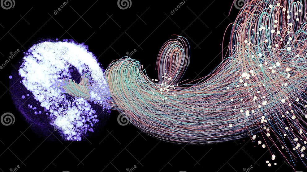 Background with Twisted Particle Strings Stock Illustration ...