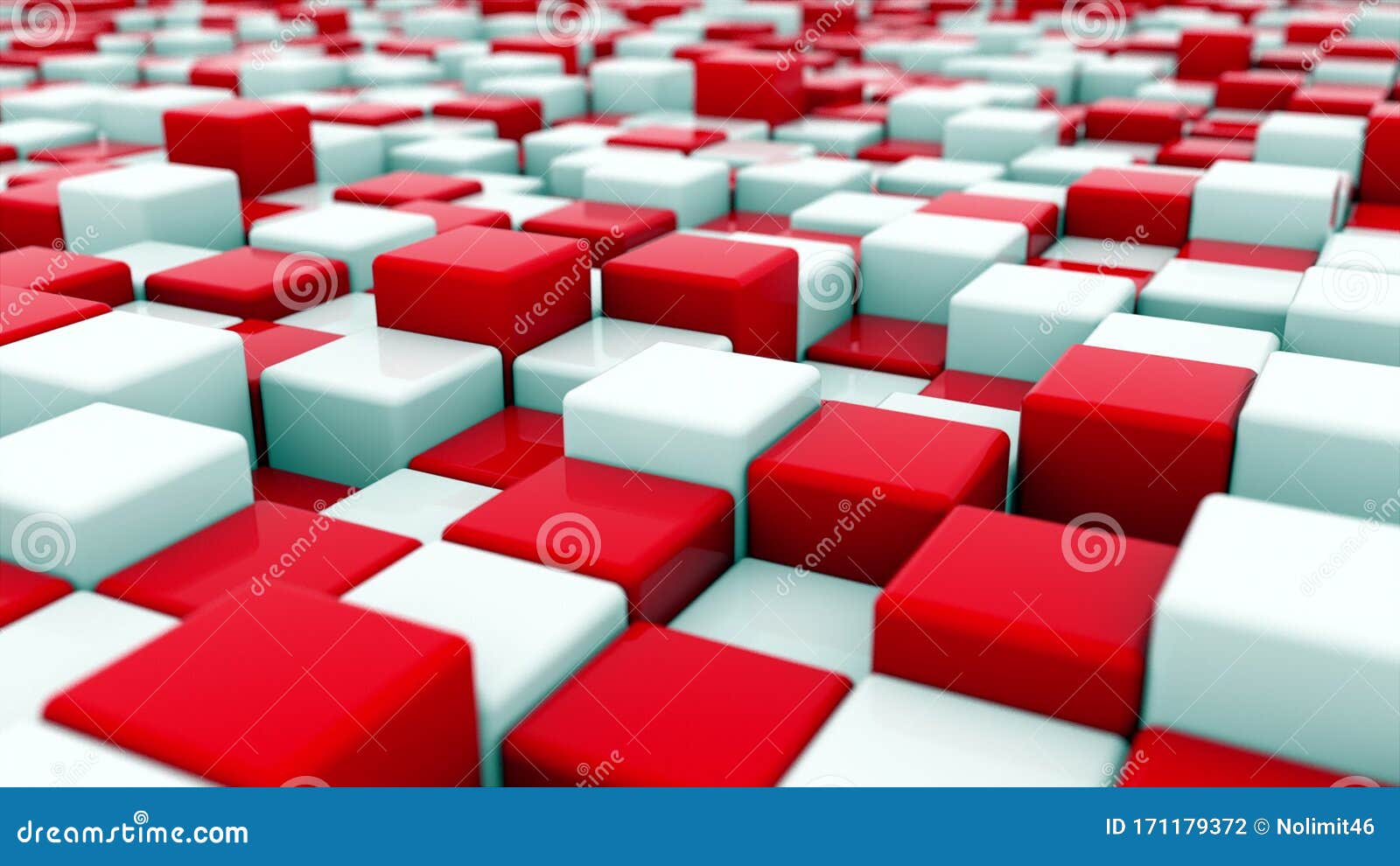 3d Rendering Background of White and Red Cubes Located at Different ...