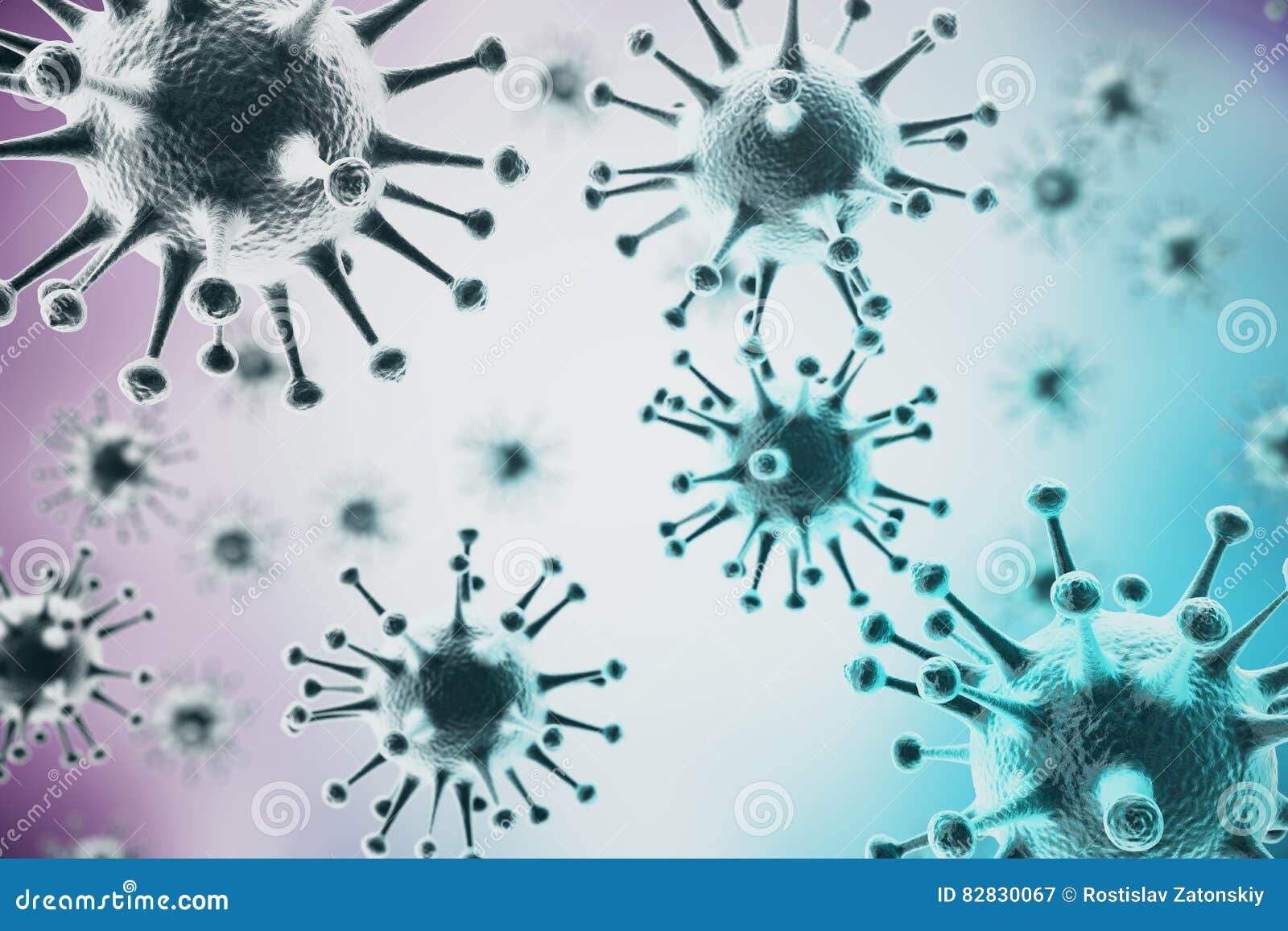 3d Rendering Bacteria Virus or Germs Microorganism Cells Close-up ...