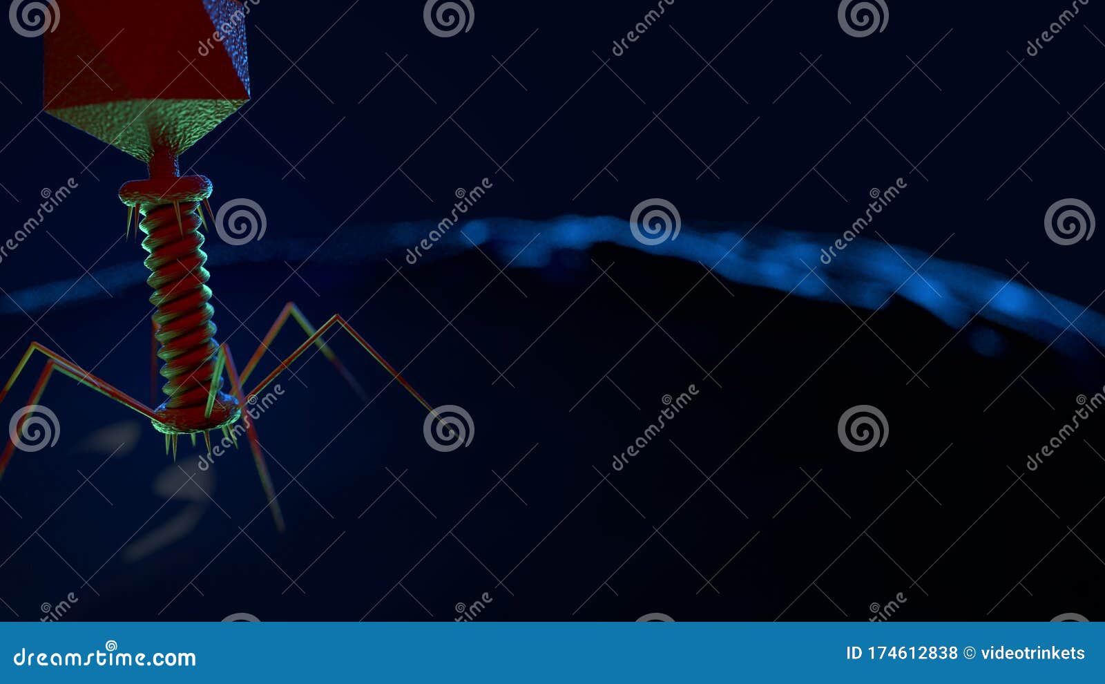 3D Rendering Bacteriophage Flu Virus Micro Organism Cell Under ...