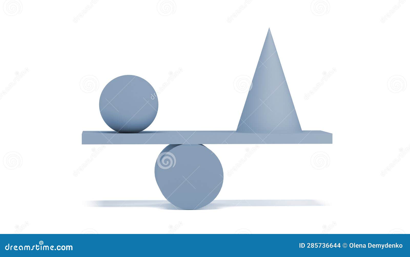 3D Rendering of the Balance of Geometric Shapes on a White Background ...