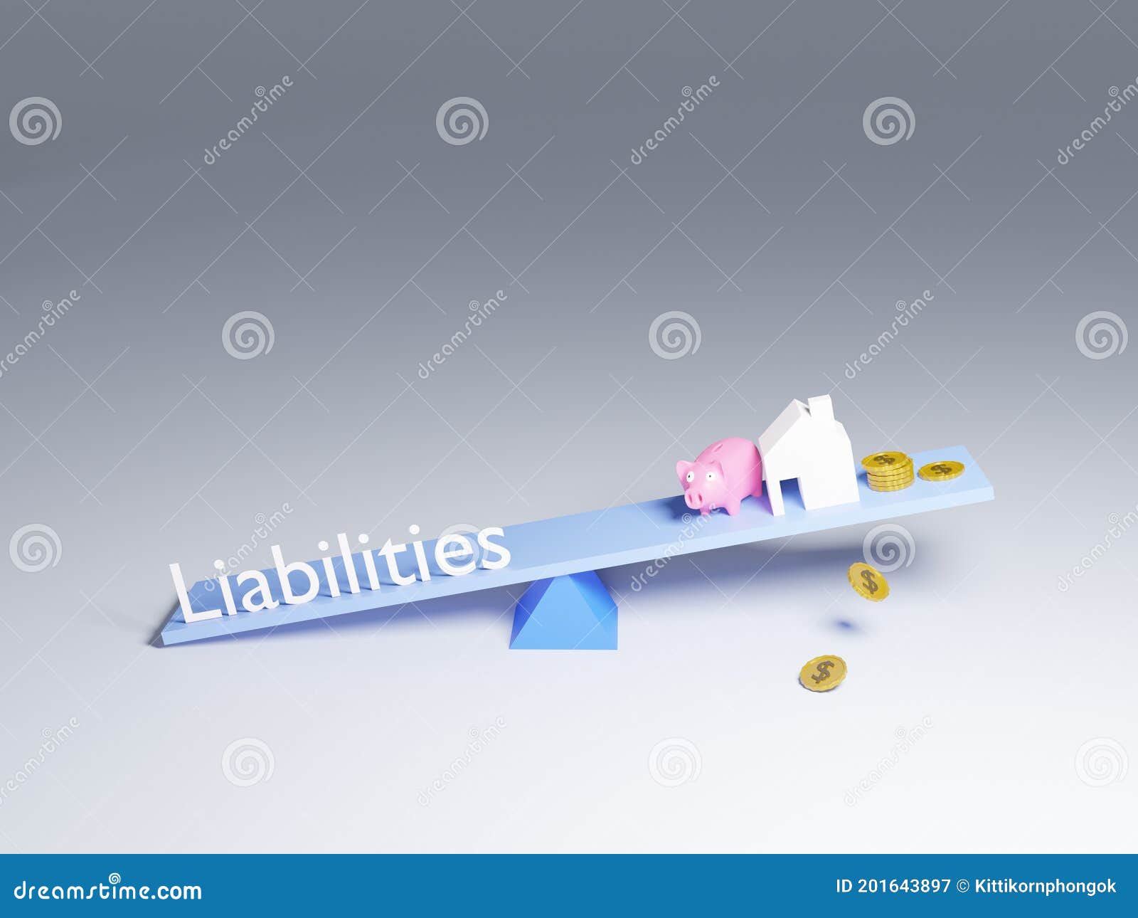 Balance Of Assets And Liabilities On Golden Weighing Scale Carto ...