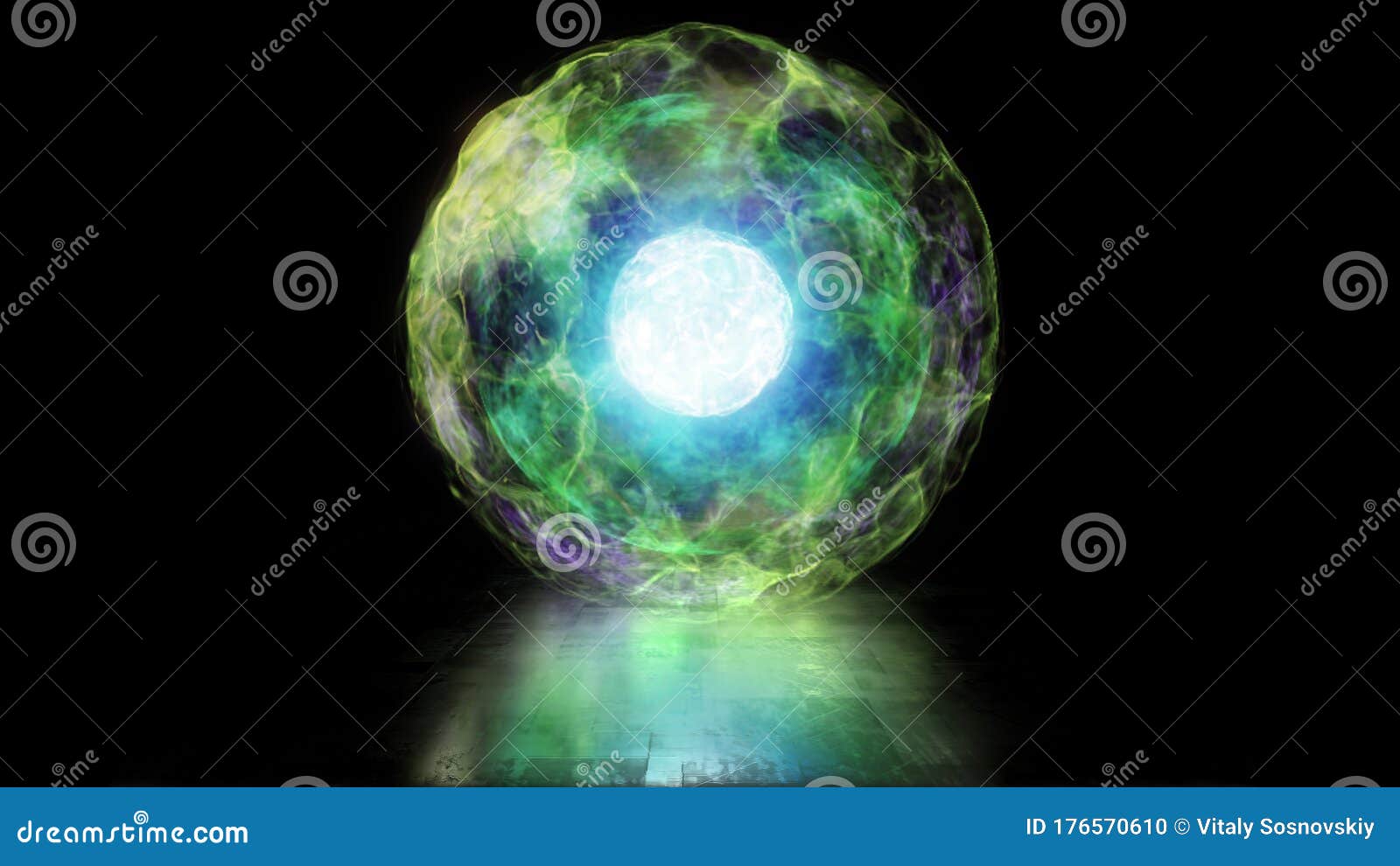 3D Rendering Ball of Energy and Plasma in the Core of the Reactor Stock ...