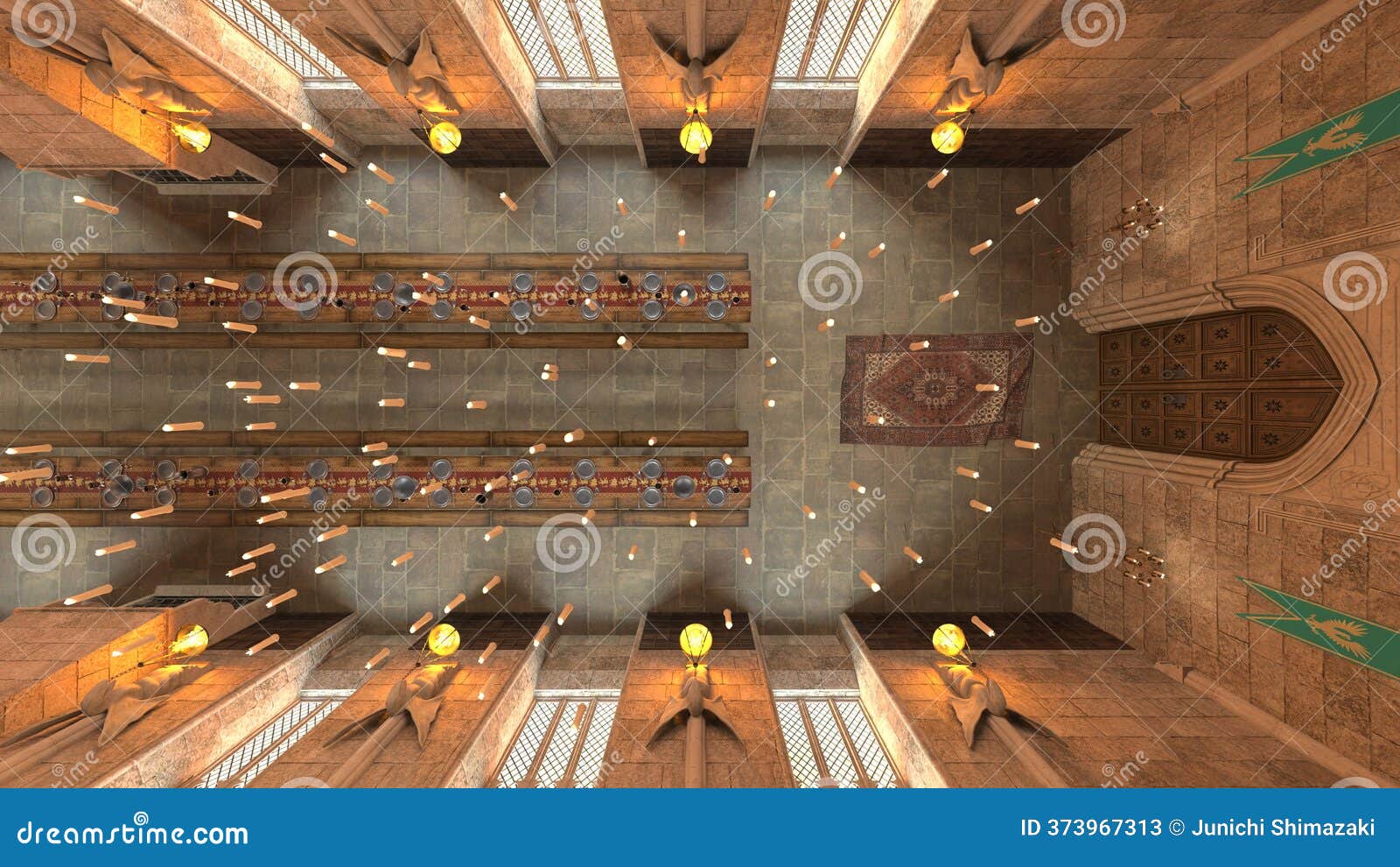 Banquet Hall, With Long Tables Set Up For A Formal Outdoor Dining Event ...