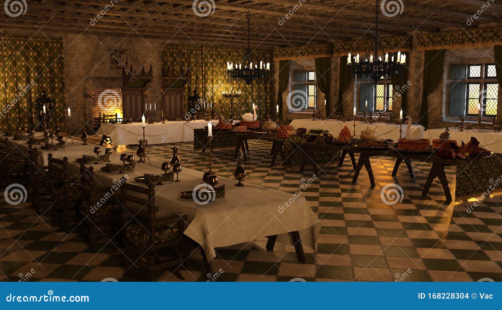 A Medieval Banquet Table. Stock Photography | CartoonDealer.com #289388888