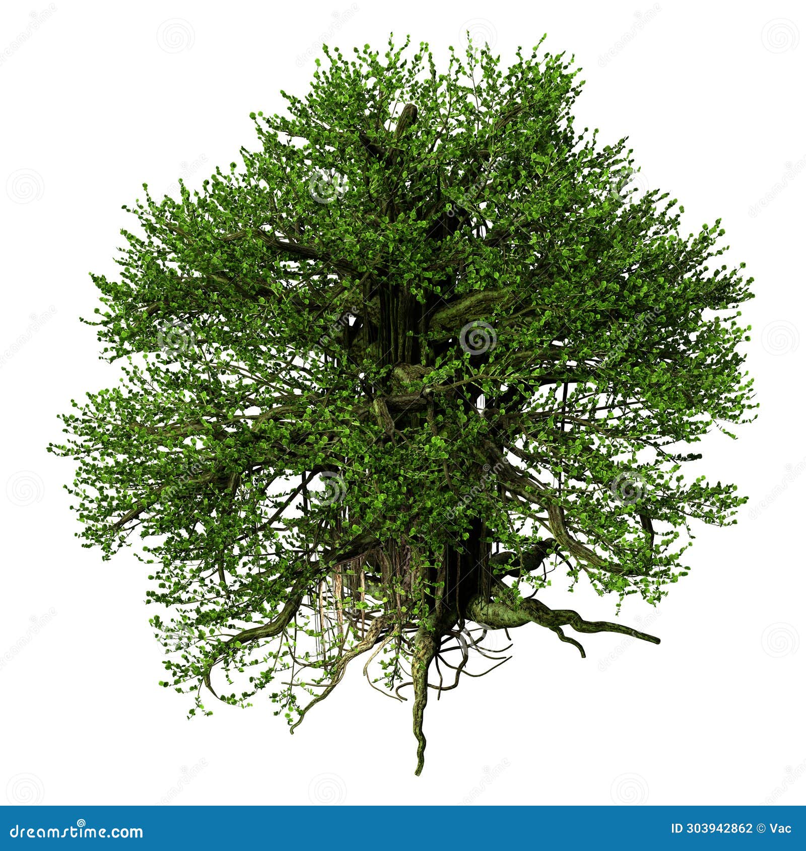 3D Rendering Banyan Tree On White Stock Photography | CartoonDealer.com ...