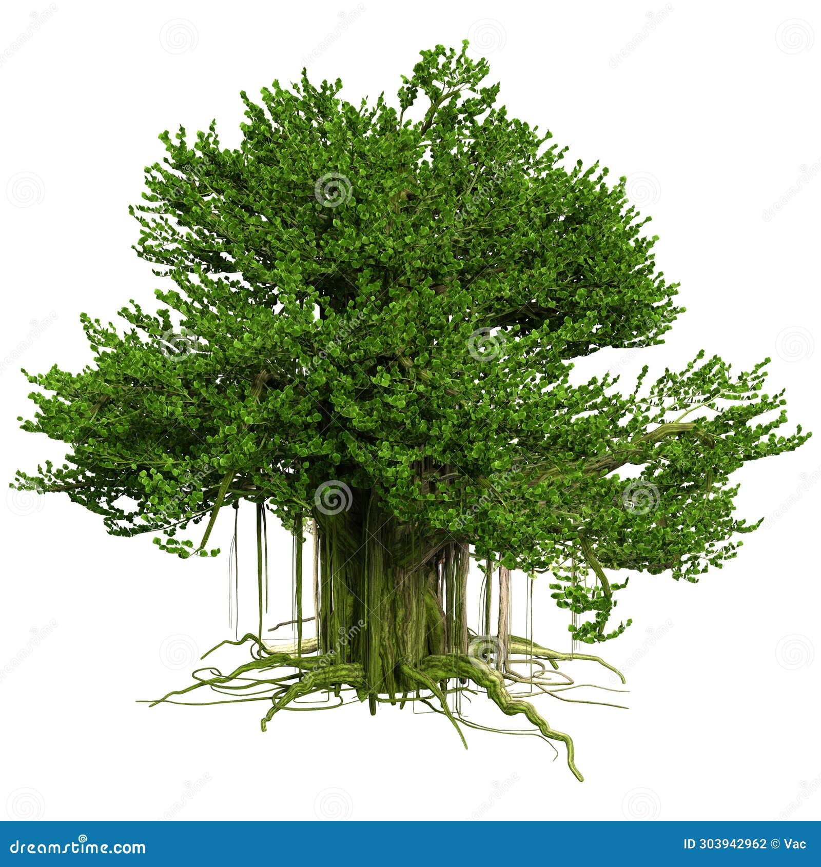 3D Rendering Banyan Tree On White Royalty-Free Stock Photo ...