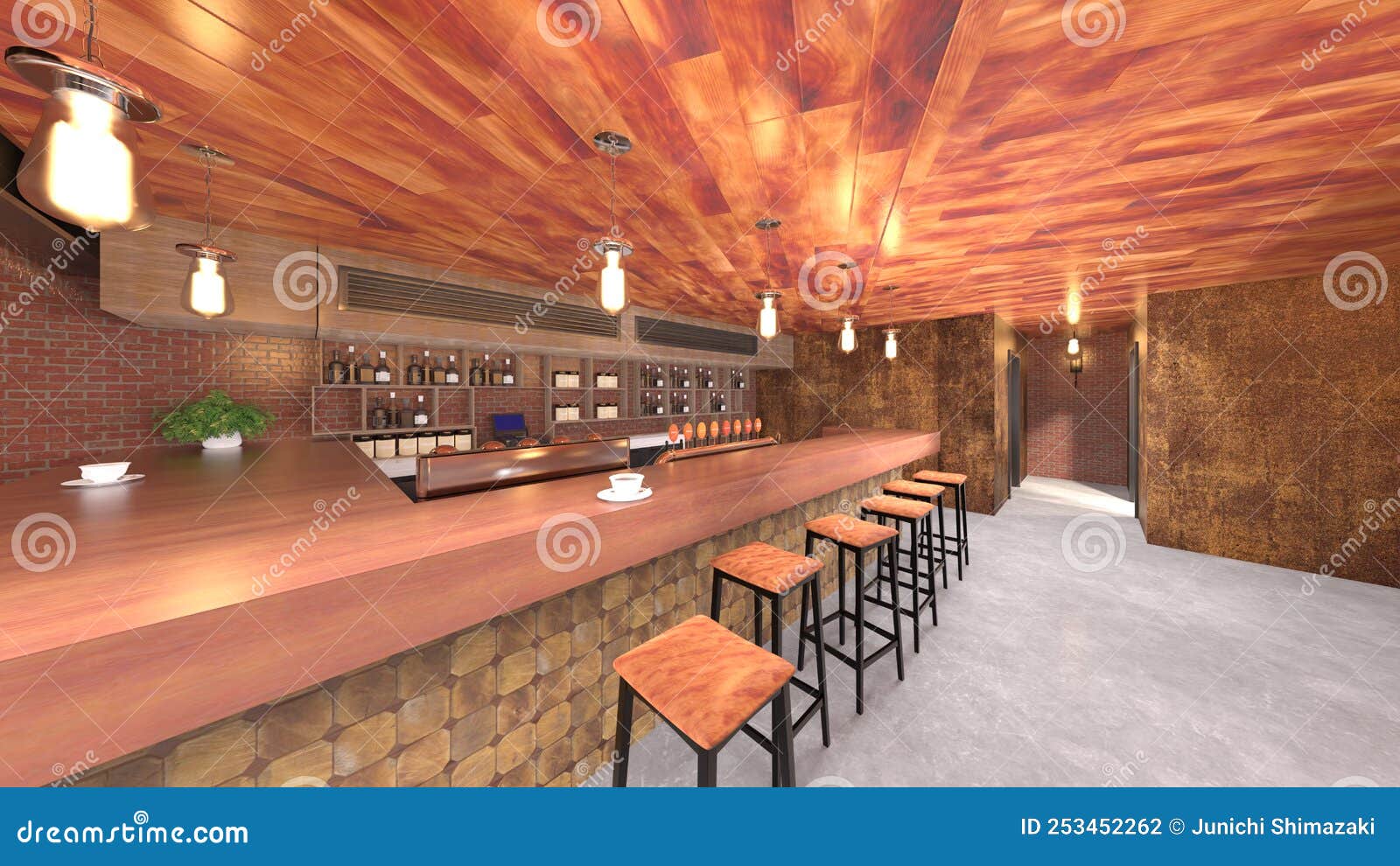 3D rendering of the bar stock illustration. Illustration of alcohol ...