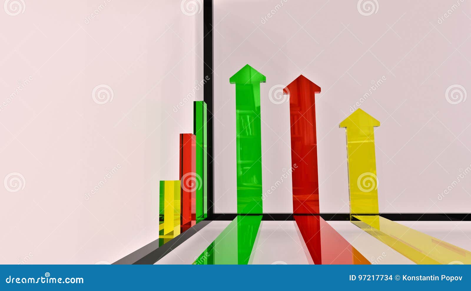 3D rendering. Bar chart stock illustration. Illustration of graph ...