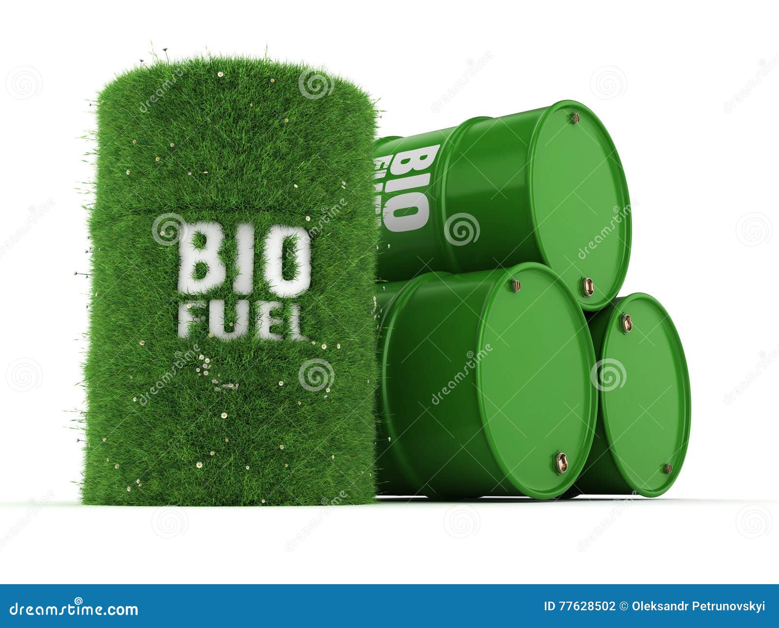 3D Rendering Barrels of Biofuels Stock Illustration - Illustration of ...