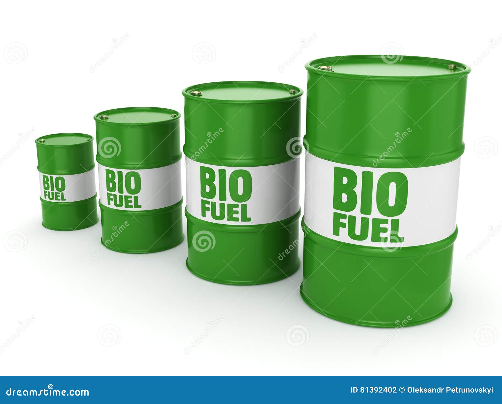 3D Rendering Barrels of Biofuels Stock Illustration - Illustration of ...