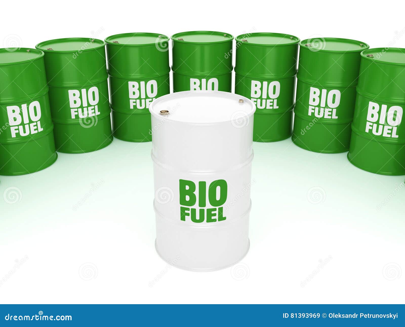 3D Rendering Barrels of Biofuels Stock Illustration - Illustration of ...